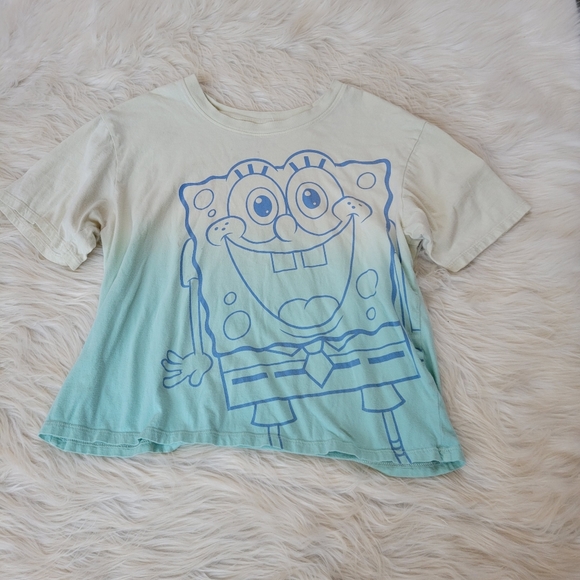 SpongeBob Squarepants | Tops | Spongebob Crop Top Rare Boxy Ombre Blue ...